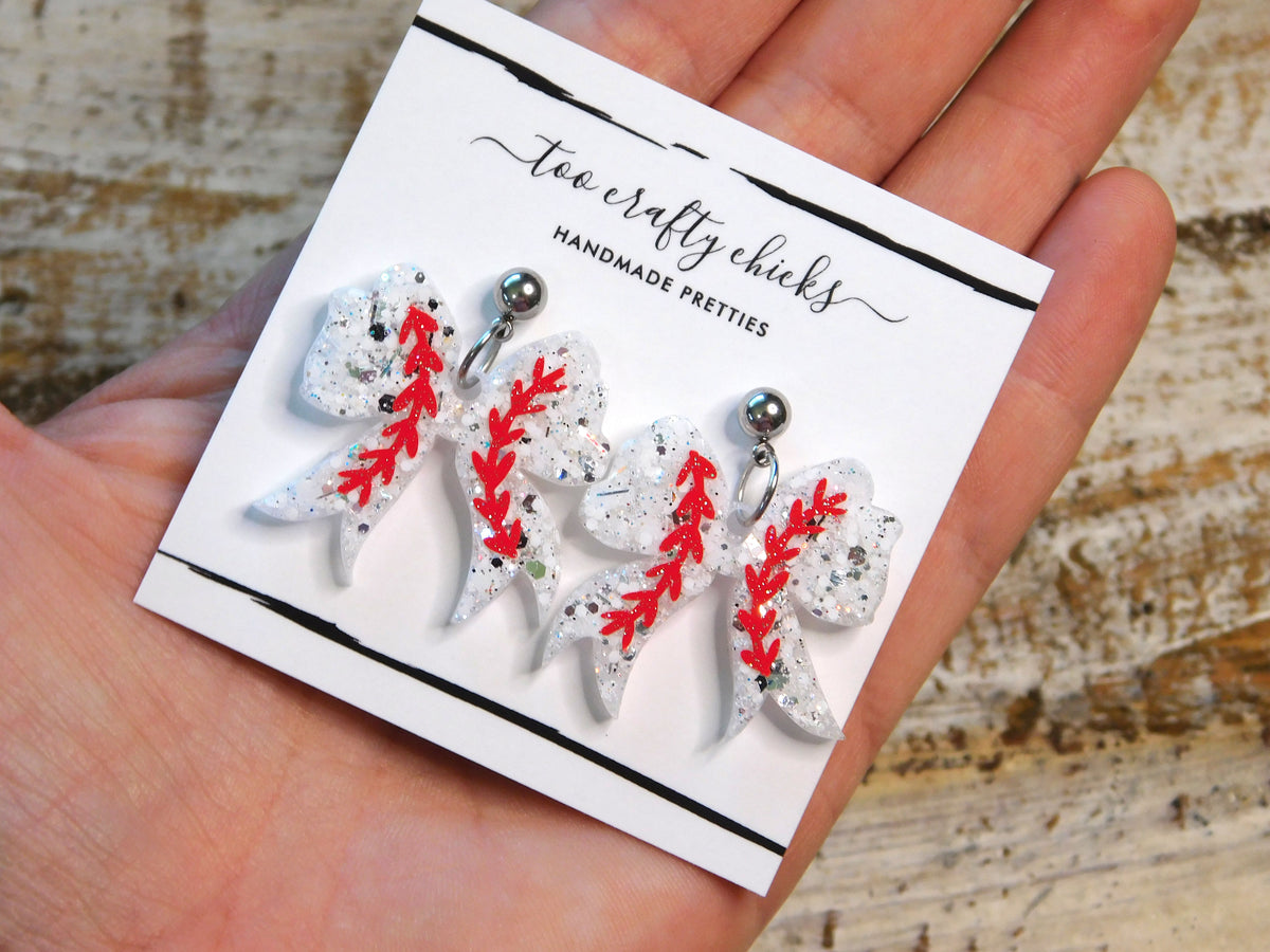 Baseball/Softball Bow Dangles [pre order] – Too Crafty Chicks
