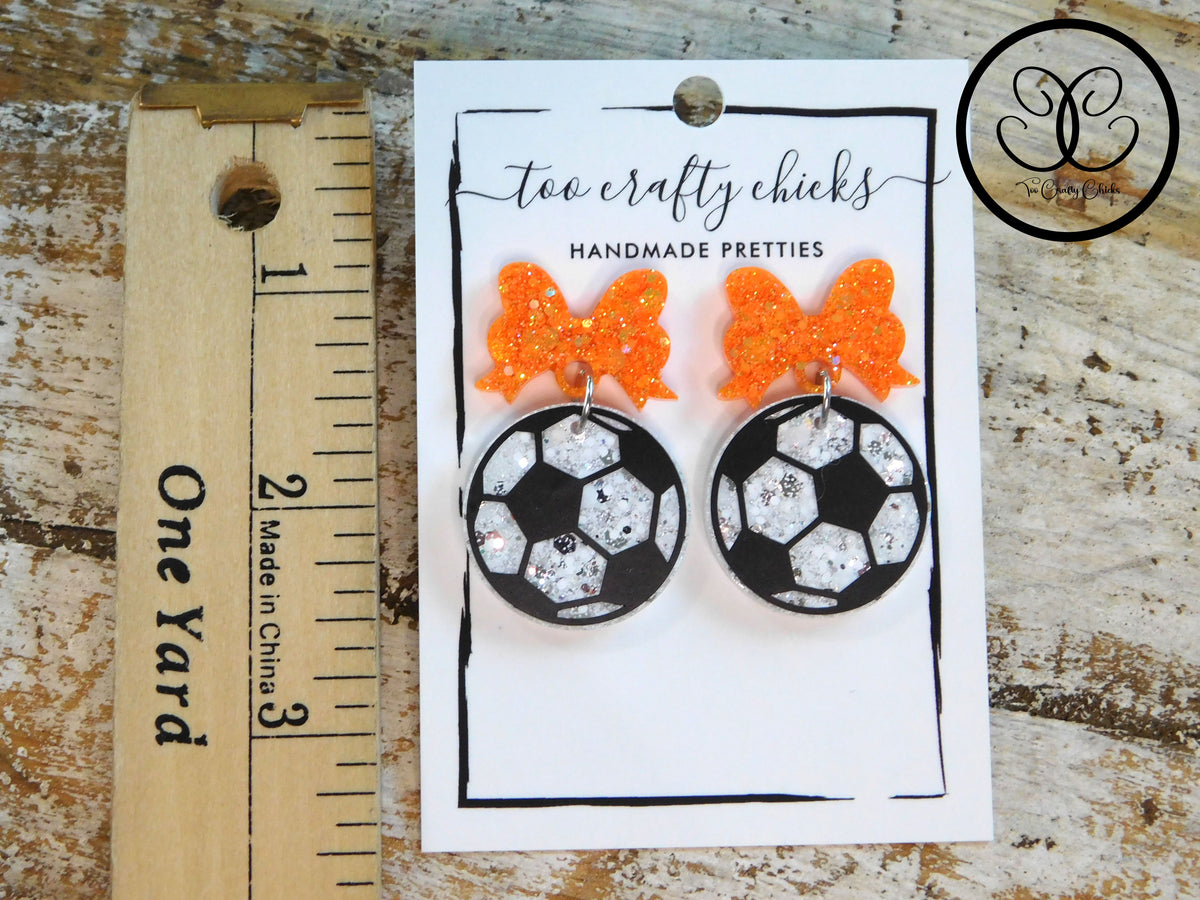 1 in. Soccer Dangles w/ Bow Tops [pre-order] – Too Crafty Chicks