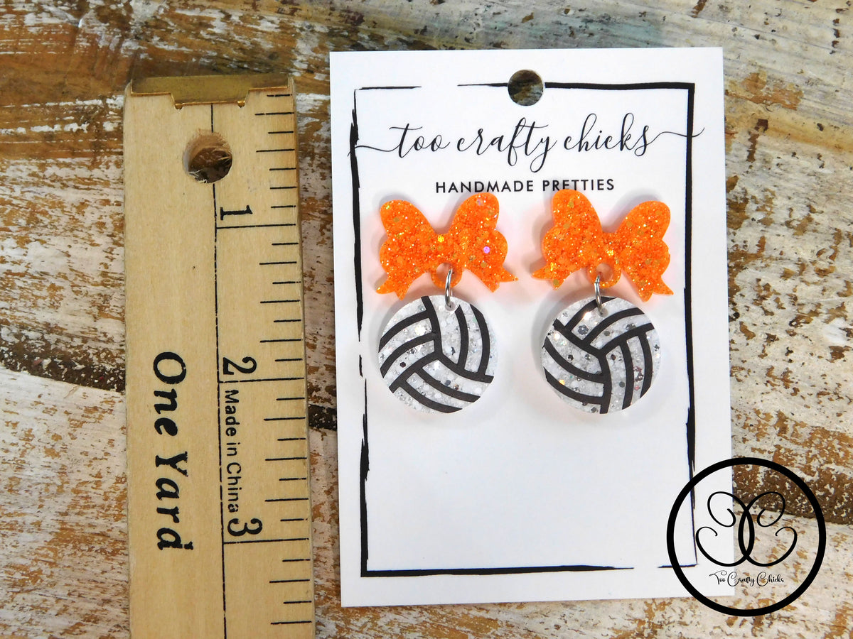 3/4 in. Volleyball Dangles w/ Bow Tops [pre-order] – Too Crafty Chicks